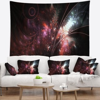 Designart 'Dark Alien Digital Art Fractal Flower' Floral Wall Tapestry ...
