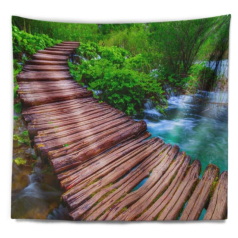 Designart 'Wooden Bridge in National Park' Landscape Photography Wall ...