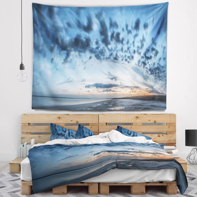 Designart 'Manych Rissua Lake Panorama' Landscape Wall Tapestry ...