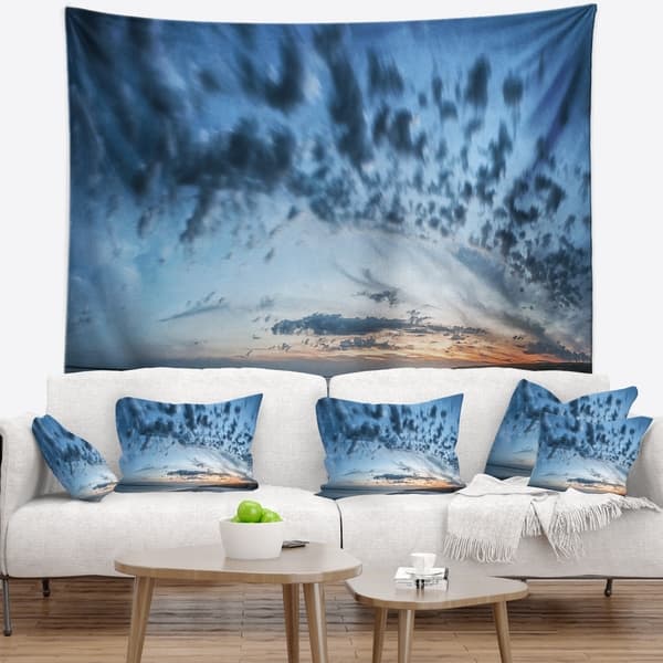 Designart 'Manych Rissua Lake Panorama' Landscape Wall Tapestry - Bed ...