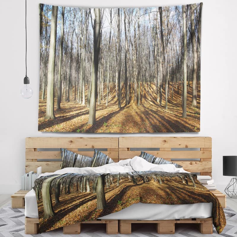 Designart 'Shade from Sun in Autumn Forest' Modern Forest Wall Tapestry ...