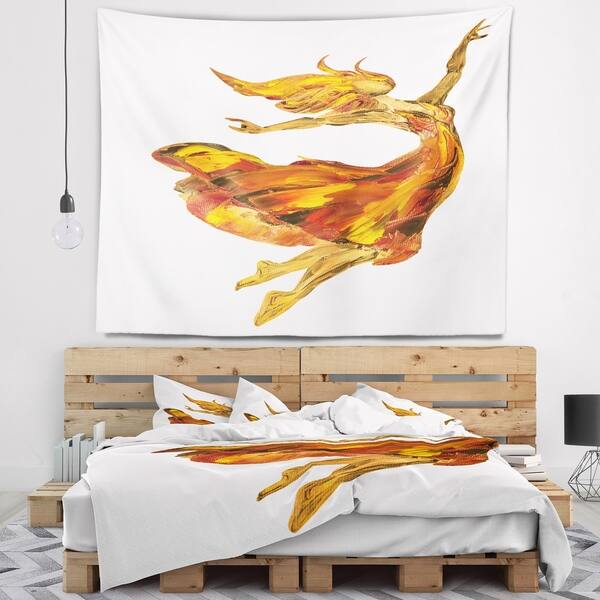 Designart 'Fire Ballerina' Portrait Wall Tapestry - Bed Bath & Beyond ...