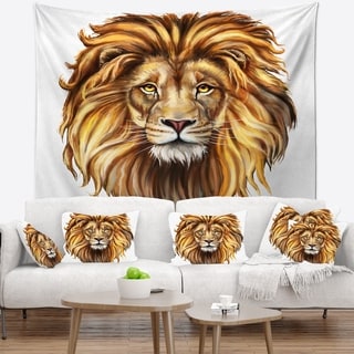 Designart 'King Lion Aslan' Animal Wall Tapestry - Bed Bath & Beyond ...