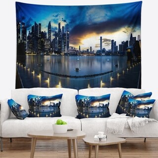 Designart 'View from Marina Bay Sands Panorama' Cityscape Wall Tapestry ...