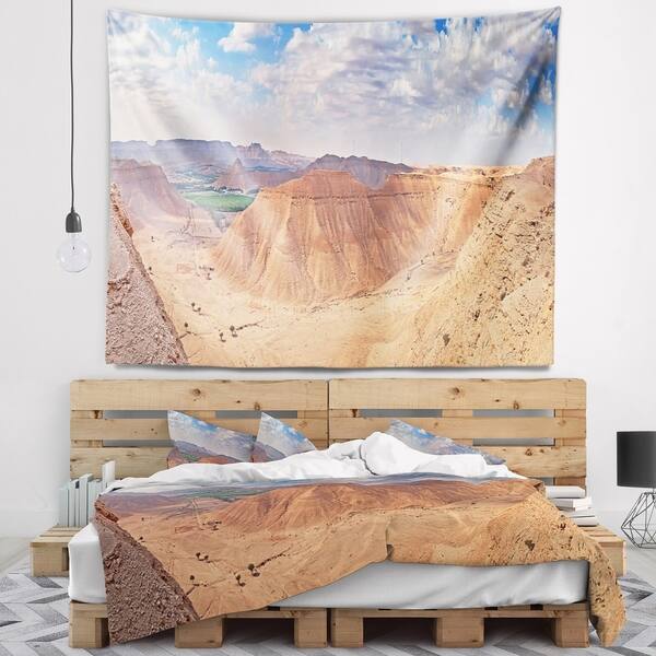 Designart 'Clay Rocks around Riyadh City' Landscape Wall Tapestry - Bed ...