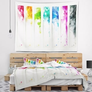 Designart 'Colorful Headers with Blots' Abstract Wall Tapestry - Bed ...