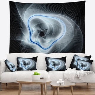 Designart 'Light Blue Abstract Fractal Flower' Floral Wall Tapestry ...