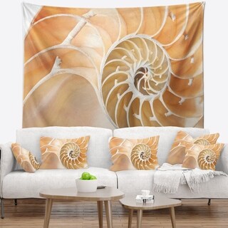 Designart 'Brown Nautilus Shell Pattern' Contemporary Wall Tapestry ...
