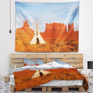 Designart 'Tent in Monument Valley' Landscape Wall Tapestry - Bed Bath ...