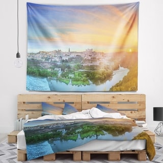 Designart 'Hill over the Tagus River Spain' Landscape Wall Tapestry ...