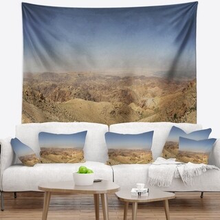 Designart 'Panorama Desert Hills Jordan' Landscape Wall Tapestry - Bed ...