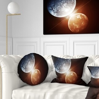 Designart 'Kiss Between Two Planets' Spacescape Throw Pillow - Bed Bath ...