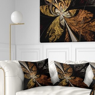 Designart 'Symmetrical Brown Fractal Flower' Floral Throw Pillow - Bed ...
