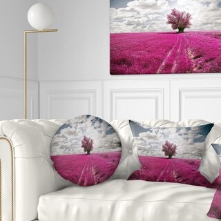 Designart 'Purple Tree Dreamscape' Landscape Photography Throw Pillow ...