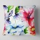 Designart 'Watercolor Flowers Everywhere' Floral Throw Pillow - Bed ...