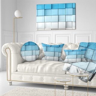 Designart 'Blue and White Mosaic Cubes' Contemporary Throw Pillow - Bed ...