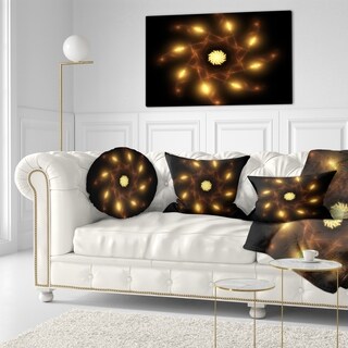 Designart 'Glowing Yellow Radial Fractal Flower Art' Floral Throw ...