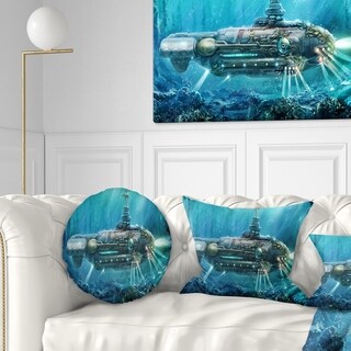 Designart 'Fantastic Submarine' Abstract Throw Pillow - Bed Bath ...