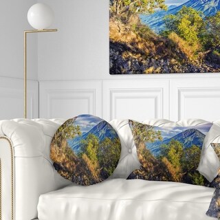 Designart 'Merbabu Volcano in Java' Landscape Printed Throw Pillow ...