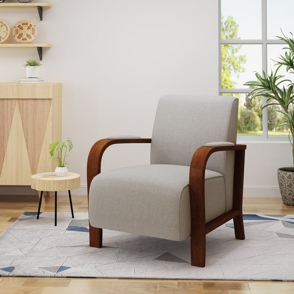 Loukas Traditional Fabric Club Chair by Christopher Knight Home - Bed Bath & Beyond - 20966601