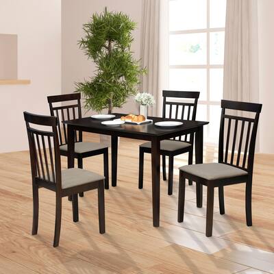 Furinno Kansas Dining Set with 1 Table and 4 Chairs - Overstock - 20968678