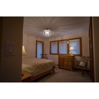 Etrienne 25-in W Crystal Bronze Semi Flush Mount Ceiling Light - 25-in ...