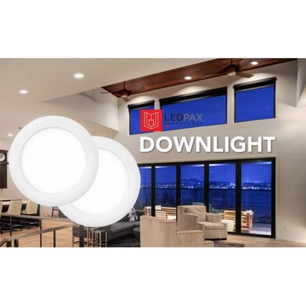LEDPAX LED Ultra Slim 4" Dimmable Recessed Ceiling Down Light, IC rated Airtight 9W, 650 Lumens ...