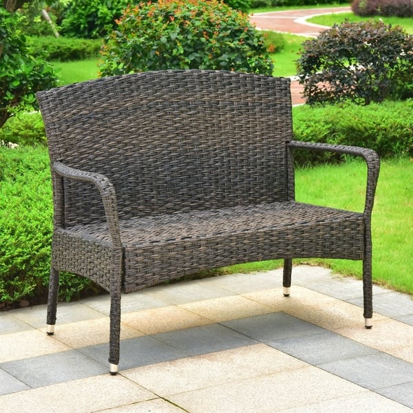 Majorca Resin Wicker Patio Sofa with Cushion - Bed Bath & Beyond - 20992760
