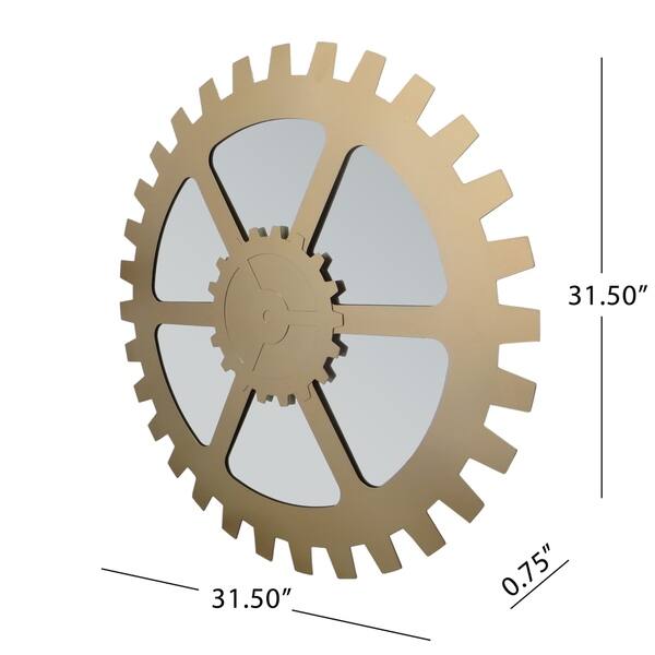 Delmore Industrial Gear Wall Mirror by Christopher Knight Home - N/A ...