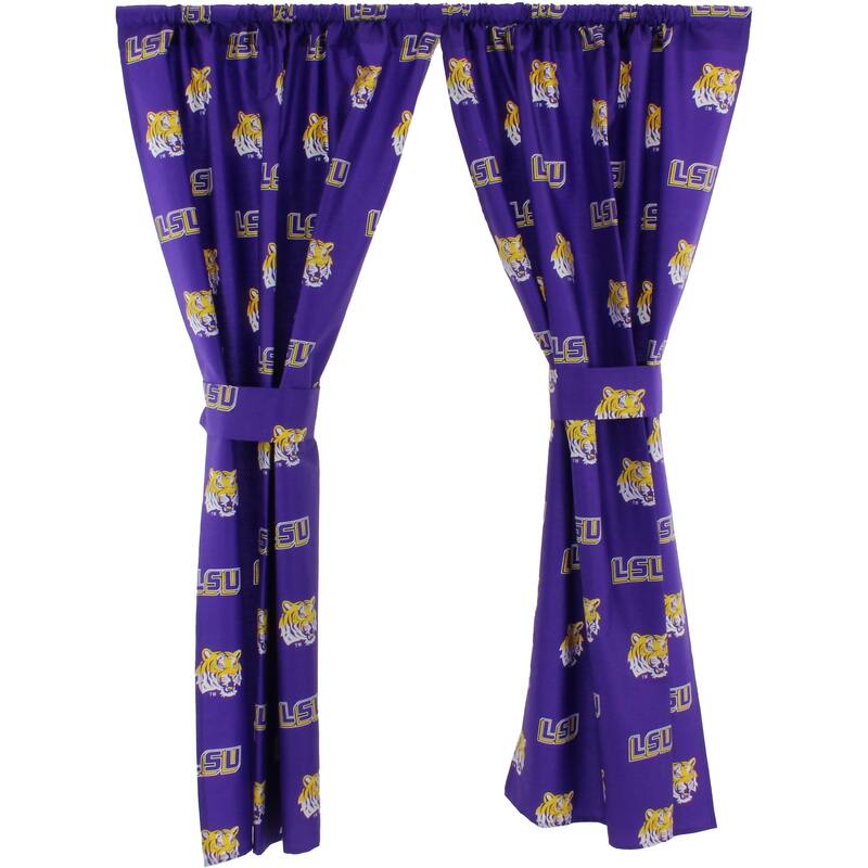 LSU Tigers Curtain Panels, Set of 2 - Overstock - 21018302