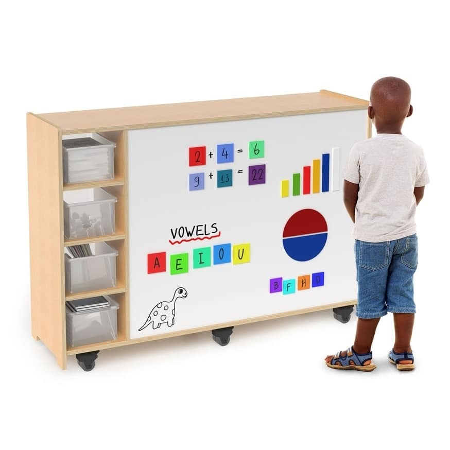 Whitney Brothers Birch Plywood Magnetic Write And Wipe Mobile Cabinet ...