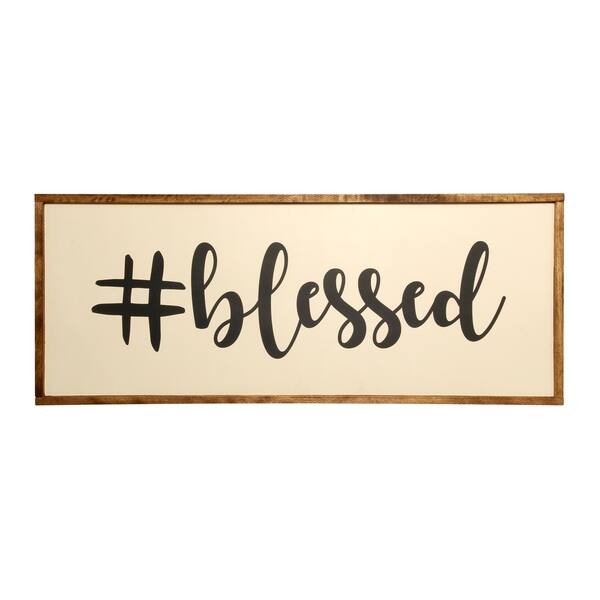 Oversized Blessed Farmhouse Sign - Cream - Bed Bath & Beyond - 21030728
