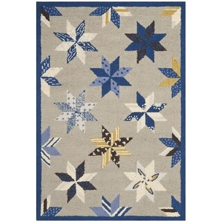 Martha Stewart by Safavieh Lemoyne Star Azurite Blue Wool Rug - Bed ...
