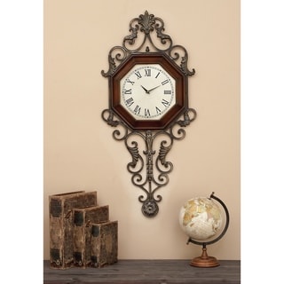 Traditional 39 x 18 Inch Scrolled Octagonal Wall Clock by Studio 350 ...