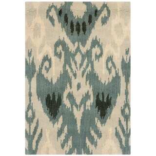 Safavieh Handmade Ikat Silver/ Blue Wool Rug - Bed Bath & Beyond - 21075688
