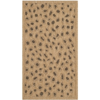 Safavieh Courtyard Natural/ Leopard Print Indoor/ Outdoor Rug - 2' x 3 ...