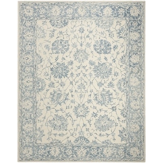 Safavieh Handmade Blossom Ivory/ Blue Wool Rug - Bed Bath & Beyond ...