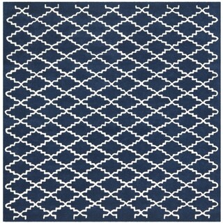 Safavieh Handmade Moroccan Dark Blue Wool Rug with Cotton Canvas ...