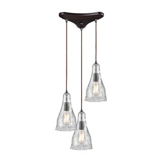 Hand-Formed 3-Light Triangular Glass Pendant - Bed Bath & Beyond - 21120317