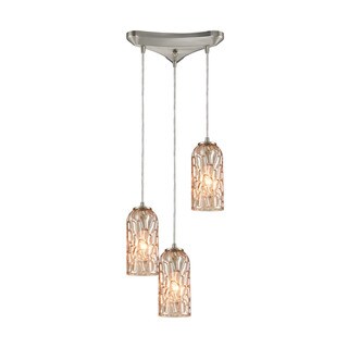 Ansegar 3-Light Triangular Canopy Pendant, Satin Nickel - Bed Bath ...