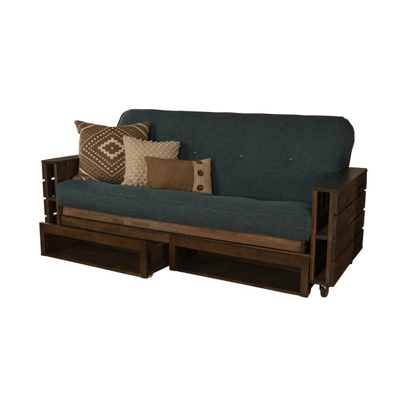 Carbon Loft Cyril Rustic Walnut Futon Set w/Drawers - Overstock - 21124599