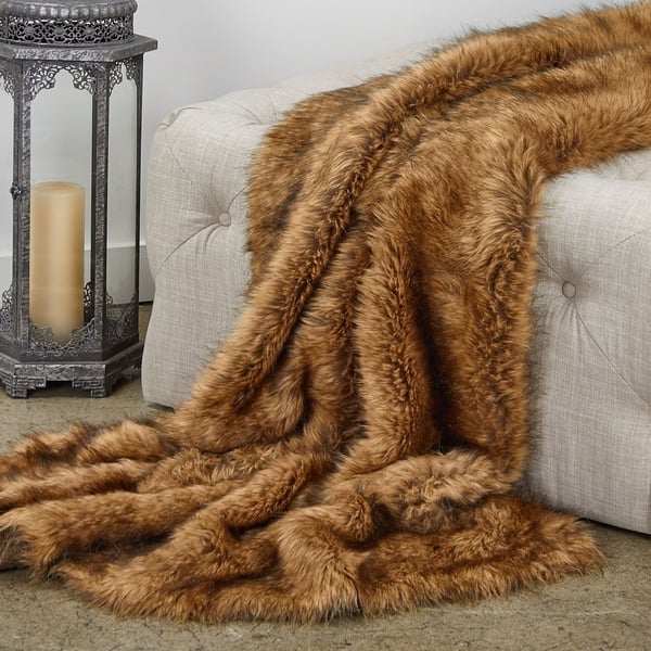 Plutus Tip Dyed Fox Faux Fur Luxury Throw - Overstock - 21125564