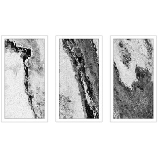 "Black and White Fluid Art I" Framed Acrylic Wall Art Set of 3 - Bed ...