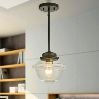 Hildegard Oil Rubbed Bronze 1-Light Pendant with Glass Shade - Bed Bath ...