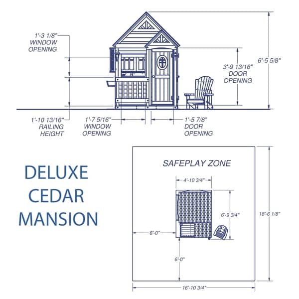 Backyard Discovery Deluxe Cedar Mansion Outdoor Wooden Playhouse - Bed ...