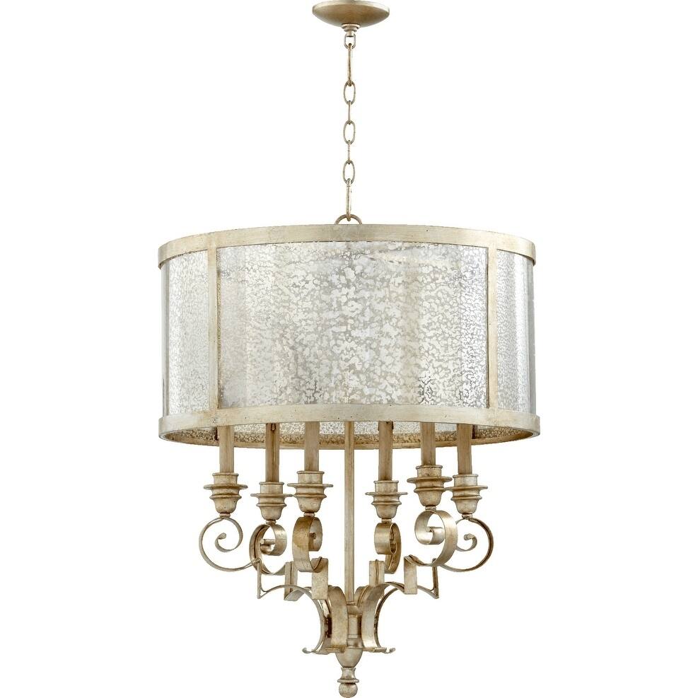 Champlain Aged Silver and Vintage Champagne 6-light Chandelier ...