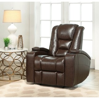 Oliver & James Hosmer Brown Leather Power Reclining Theater Chair - Bed ...