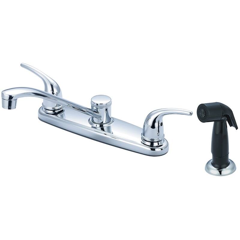 Elite 2 Handle Low Arc Kitchen Faucet with Spray - Polished chrome ...