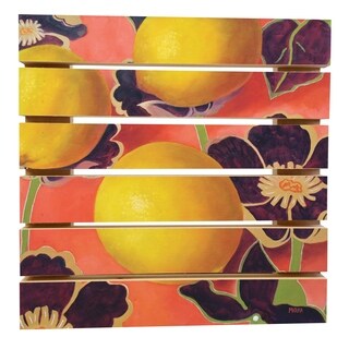 ArtWall Marina Petro 'Lemons on Persimmon' Wood Pallet Art - Bed Bath ...