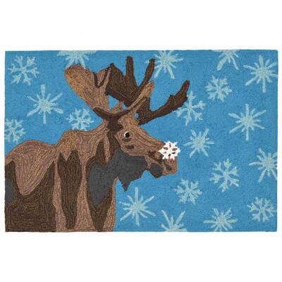 Liora Manne Winter Moose Outdoor Rug (1'8 x 2' 6) - 1'8 x 2' 6 ...